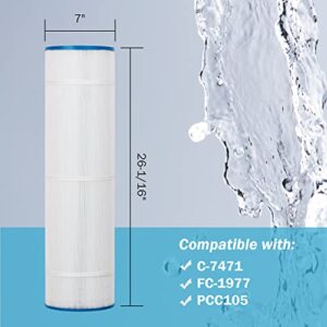 BLUEFLO Pool and Spa Filter Cartridge Replacement for Unicel C-7471, Filbur FC-1977, PCC105, Pentair CCP420, Pack of 4