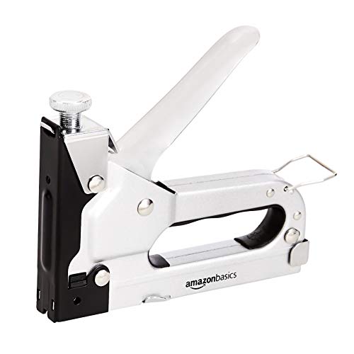 Amazon Basics 3-in-1 Staple Gun, Tacker Set with Remover, includes Storage Case and 1500 Staples