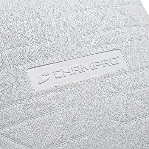 CHAMPRO Pro Style Molded Rubber Base Set of 3 Ground Anchored Bases for Baseball and Softball , WHITE, 15" x 3"