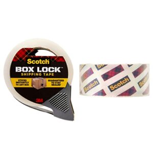 Scotch Box Lock Packaging Tape, 4 Rolls with 4 Refillable Dispensers, 1.88 in x 54.6 yd, Extreme Grip Packing, Shipping and Mailing Tape, Sticks Instantly to Any Box (3950-4RD)