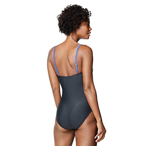 Speedo Women's Swimsuit One Piece Adjustable Square Neck Contemporary Cut