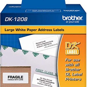 Brother Genuine DK-1208 Die-Cut Large Address Labels, Long Lasting Reliability, Die-Cut Large Address Paper Labels, 400 Labels per Roll, (1) Roll per Box - DK1208 (2)