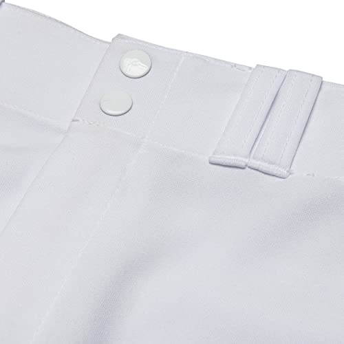 CHAMPRO mens Straight Open Bottom Baseball Pants, White, Scarlet, Medium US