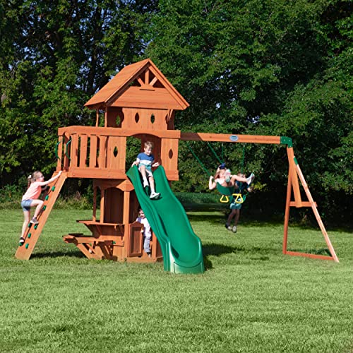 Backyard Discovery Woodland All Cedar Wood Playset Swing Set