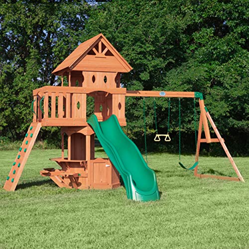 Backyard Discovery Woodland All Cedar Wood Playset Swing Set