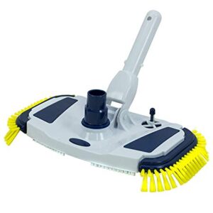 Aqua Select Weighted Pool Vacuum Head with Side Brushes for Cleaning Above Ground & Inground Swimming Pool | Flexible Handle with EZ Clips | Quickly Clean Walls, Corners and Slopes