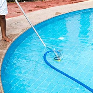 Aqua Select Weighted Pool Vacuum Head with Side Brushes for Cleaning Above Ground & Inground Swimming Pool | Flexible Handle with EZ Clips | Quickly Clean Walls, Corners and Slopes