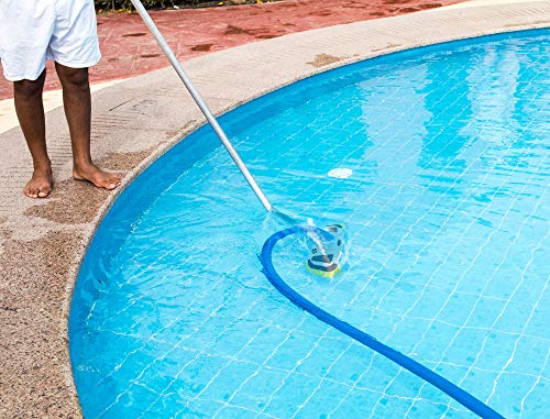 Aqua Select Weighted Pool Vacuum Head with Side Brushes for Cleaning Above Ground & Inground Swimming Pool | Flexible Handle with EZ Clips | Quickly Clean Walls, Corners and Slopes