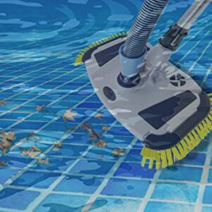 Aqua Select Weighted Pool Vacuum Head with Side Brushes for Cleaning Above Ground & Inground Swimming Pool | Flexible Handle with EZ Clips | Quickly Clean Walls, Corners and Slopes