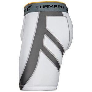 CHAMPRO boys Wind Up Compression Polyester Spandex Sliding Short, White, Small US