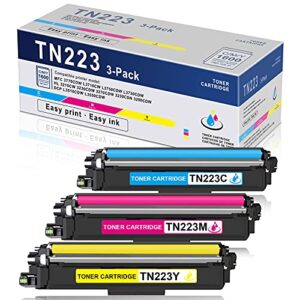 vit 3 pack (1c+1m+1y) toner compatible tn223 tn-223 tn223c tn223m tn223y toner cartridge replacement for brother mfc 3770cdw l3750cdw l3730cdw hl 3230cdw 3270cdw 3290cdw dcp l3510cdw l3550cdw printer