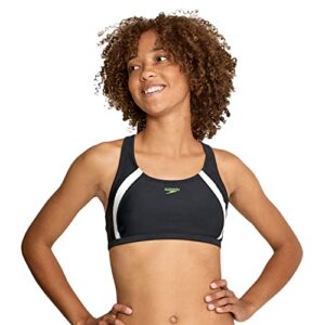 speedo women’s standard swimsuit quantum bikini top, black, large