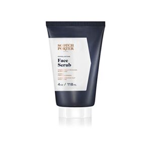 scotch porter exfoliating face scrub for men | facial cleanser unclogs pores & evens out skin tone | formulated with non-toxic ingredients, free of parabens, sulfates & silicones | vegan | 4oz bottle