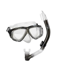 speedo unisex-adult adventure swim mask & snorkel set, grey sioc