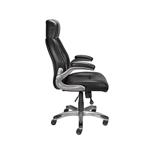 STAPLES 923571 Torrent Bonded Leather Managers Chair Black