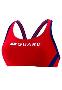 speedo women’s guard swimsuit sport bra top endurance , us red, medium