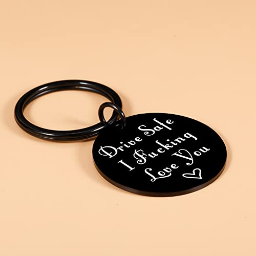 Drive Safe Keychain for Boyfriend Valentines Day Gifts for Boyfriend BF Husband Christmas Gifts for Him Men Boyfriend Husband Son Boyfriend Anniversary Sweetest Day Keychain Gifts from Girlfriend