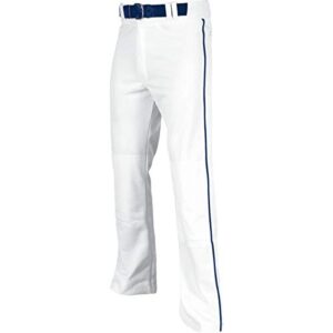 champro youth triple crown piped baseball pant white | navy xl