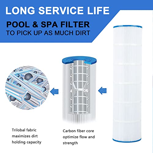 PELLUCID Pool Filter Compatible with Jandy CL 460, CV460, Unicel C-7468, Pleatco PJAN115, Filbur FC-0810, Easy to Clean and Reuse, Advanced Filtration System for Longer Life, 4 Pack