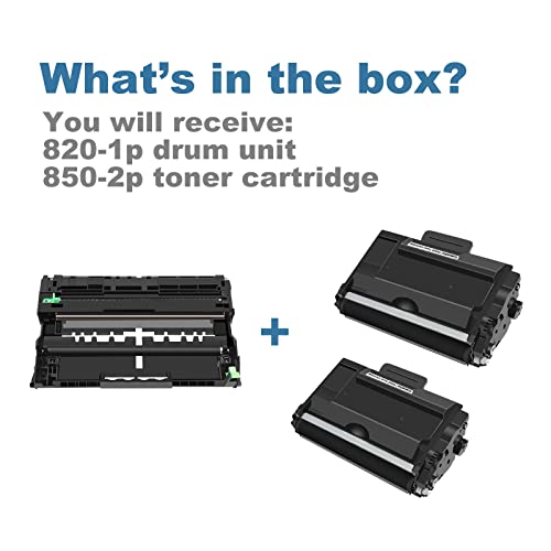 GALADA Compatible Drum Unit & Toner Cartridge Bundle Replacement for Brother DR820 DR-820 & TN850 TN-850 TN820 TN-820 TN-880 for HL-L5200DW HL-L6200DW HL-L6200DWT MFC-L5700DW MFC-L5800DW MFC-L5850DW M