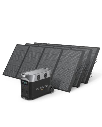 EF ECOFLOW DELTA Pro Solar Generator 3.6KWh/3600W with 3X400W Portable Solar Panel, Portable Power Station for Home Backup Outdoors Camping RV Emergency