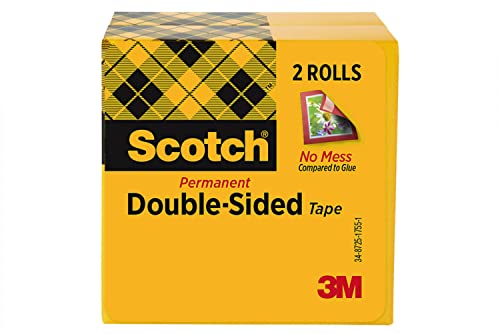 Scotch Double Sided Tape, 1/2 in x 1296 in, 2 Boxes/Pack (665-2P12-36)