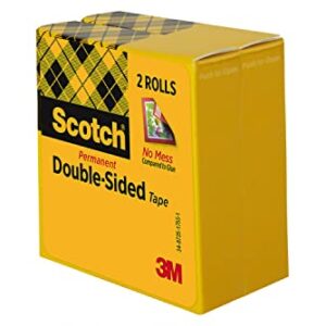 Scotch Double Sided Tape, 1/2 in x 1296 in, 2 Boxes/Pack (665-2P12-36)