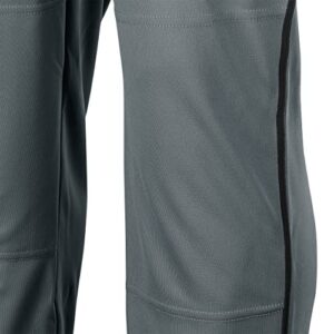 CHAMPRO Men's Standard Triple Crown Open Bottom Adult Baseball Pants, Graphite, Black Pipe, Medium