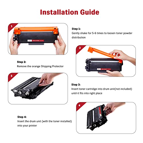 TN660 TN630 TN-660 TN-630 TN 660 TN 630 Toner Cartridge Replacement 10,400 Pages Yield/2 Pack Compatible with Brother Printer with DCP-L2540DW HL-L2300D HL-L2380DW HL-L2320D (Black, 2 PCS)