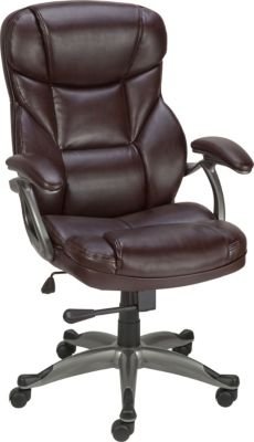 STAPLES 416523 Osgood Bonded Leather High-Back Manager's Chair Brown