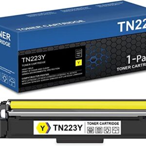 (1 Pack, Yellow) Compatible TN223 TN-223 TN223Y TN-223Y Toner Replacement for Brother HL-3210CW HL-3230CDW HL-3270CDW HL-3230CDN HL-3290CDW MFC-L3770CDW MFC-L3710CW Printer, by Sold Beryink