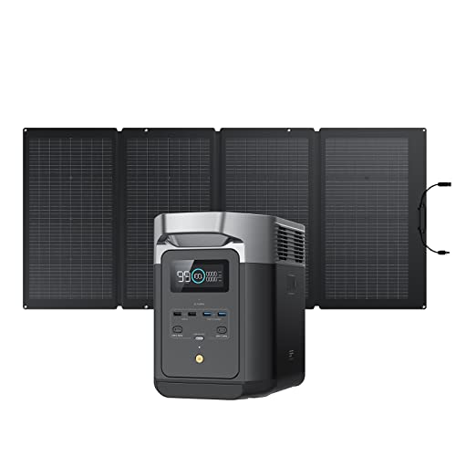 EF ECOFLOW Solar Generator DELTA2 with 220W Solar Panel, LFP(LiFePO4) Battery, Fast Charging, Portable Power Station for Home Backup Power, Camping & RVs