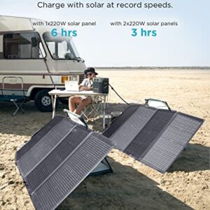 EF ECOFLOW Solar Generator DELTA2 with 220W Solar Panel, LFP(LiFePO4) Battery, Fast Charging, Portable Power Station for Home Backup Power, Camping & RVs