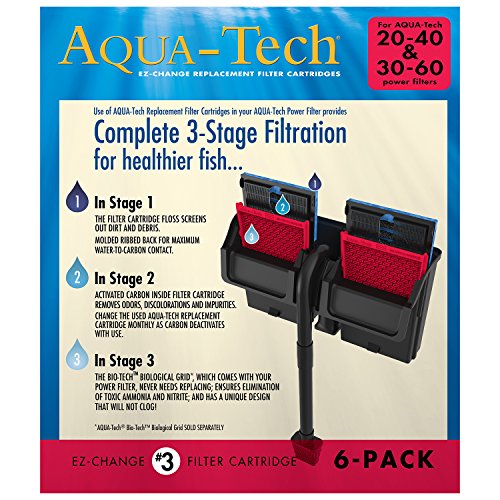 Aqua-Tech EZ-Change Aquarium Filter Cartridge (EZ #3-6 Pack) & TetraMin Plus Tropical Flakes, Cleaner and Clearer Water Formula