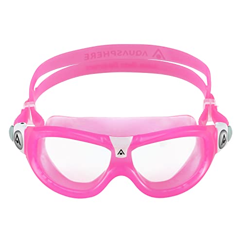 Aqua Sphere Seal Kid 2 Kids Swim Goggles - Ultimate Underwater Vision with Comfort, Anti Scratch Lens & Hypoallergenic | Unisex Children, Clear Lens, Pink/Pink Frame