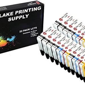 22 Pack Blake Printing Supply LC75 High Yield Ink Cartridges for Brother MFC-J280W MFC-J430W MFC-J435W MFC-J5910DW MFC-J625W MFC-J6510DW MFC-J6710DW MFC-J6910DW MFC-J825DW MFC-J835DW