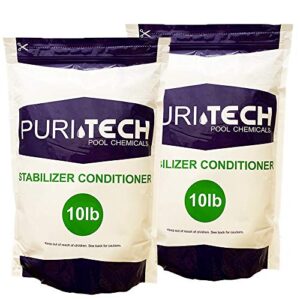 20 lbs puri tech stabilizer conditioner cyanuric acid uv protection for swimming pools and spas