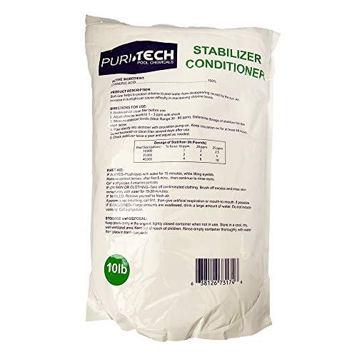 20 lbs Puri Tech Stabilizer Conditioner Cyanuric Acid UV Protection for Swimming Pools and Spas