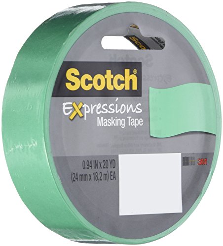 Scotch Expressions Masking Tape, .94 in x 20 yd, 6 Rolls/Pack, Mint Green (3437-MNT-ESF)