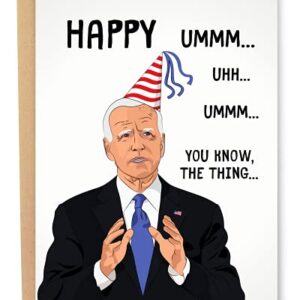 Sleazy Greetings Funny Joe Biden Birthday Card For Men Women Him Her | Joe Biden Gag Gift Forgets Speech Card