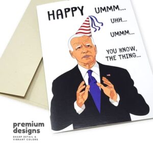 Sleazy Greetings Funny Joe Biden Birthday Card For Men Women Him Her | Joe Biden Gag Gift Forgets Speech Card