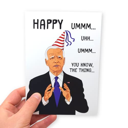 Sleazy Greetings Funny Joe Biden Birthday Card For Men Women Him Her | Joe Biden Gag Gift Forgets Speech Card