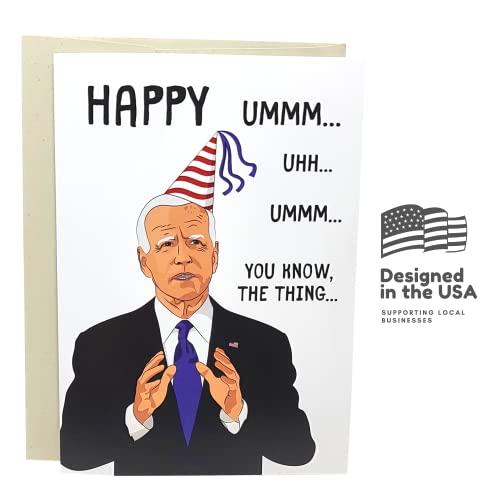 Sleazy Greetings Funny Joe Biden Birthday Card For Men Women Him Her | Joe Biden Gag Gift Forgets Speech Card