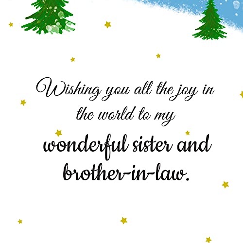 Christmas Card Sister and Brother In Law (Husband), Prime Greetings, Made in America, Eco-Friendly, Thick Card Stock with Premium Envelope 5in x 7.75in, Packaged in Protective Mailer