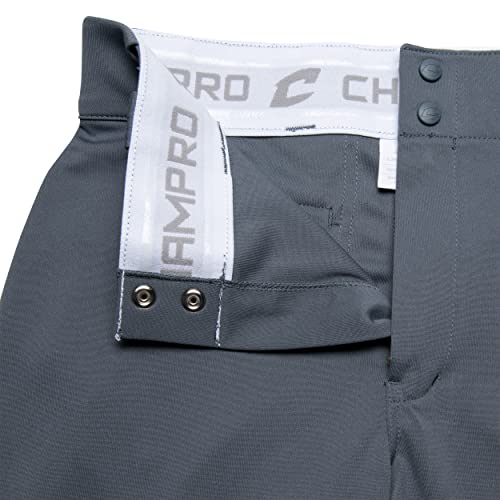 CHAMPRO Men's Triple Crown OB Open-Bottom Loose-Fit Baseball Pant in Solid Color with Adjustable Inseam and Reinforced Sliding Areas