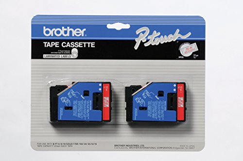 2/Pack 1/2" (12mm) Red on Clear TC Tape for Brother PT-10, PT10 Label Maker