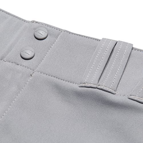 CHAMPRO Unisex-Youth Crown Open Bottom Piped Baseball Pants, Grey/Black, Medium