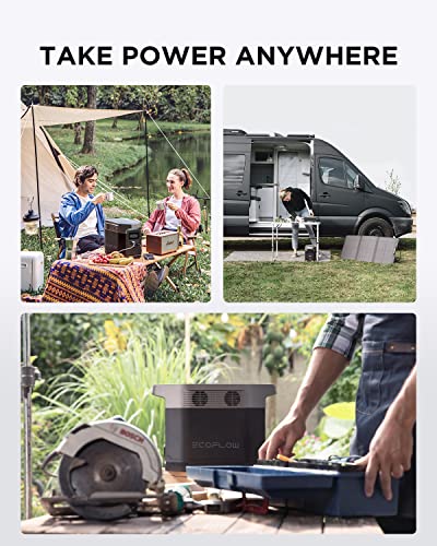 EF ECOFLOW Portable Power Station DELTA 1300, 1260Wh Solar Powered Generator with 6 x 1800W AC Outlets, Solar Generator(Solar Panel Optional) for Outdoor Camping