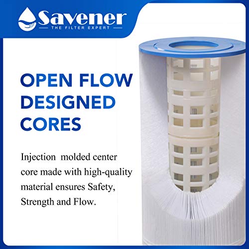 Savener SV-7495 Swimming Pool and Spa Replacement Filter Cartridge Replaces for Unicel-7495 125Sq.ft Filbur FC-1296 PA126 Hayward SwimClear C5020,5000, CX1260RE Darlly 71253 4 Pack