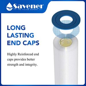 Savener SV-7495 Swimming Pool and Spa Replacement Filter Cartridge Replaces for Unicel-7495 125Sq.ft Filbur FC-1296 PA126 Hayward SwimClear C5020,5000, CX1260RE Darlly 71253 4 Pack